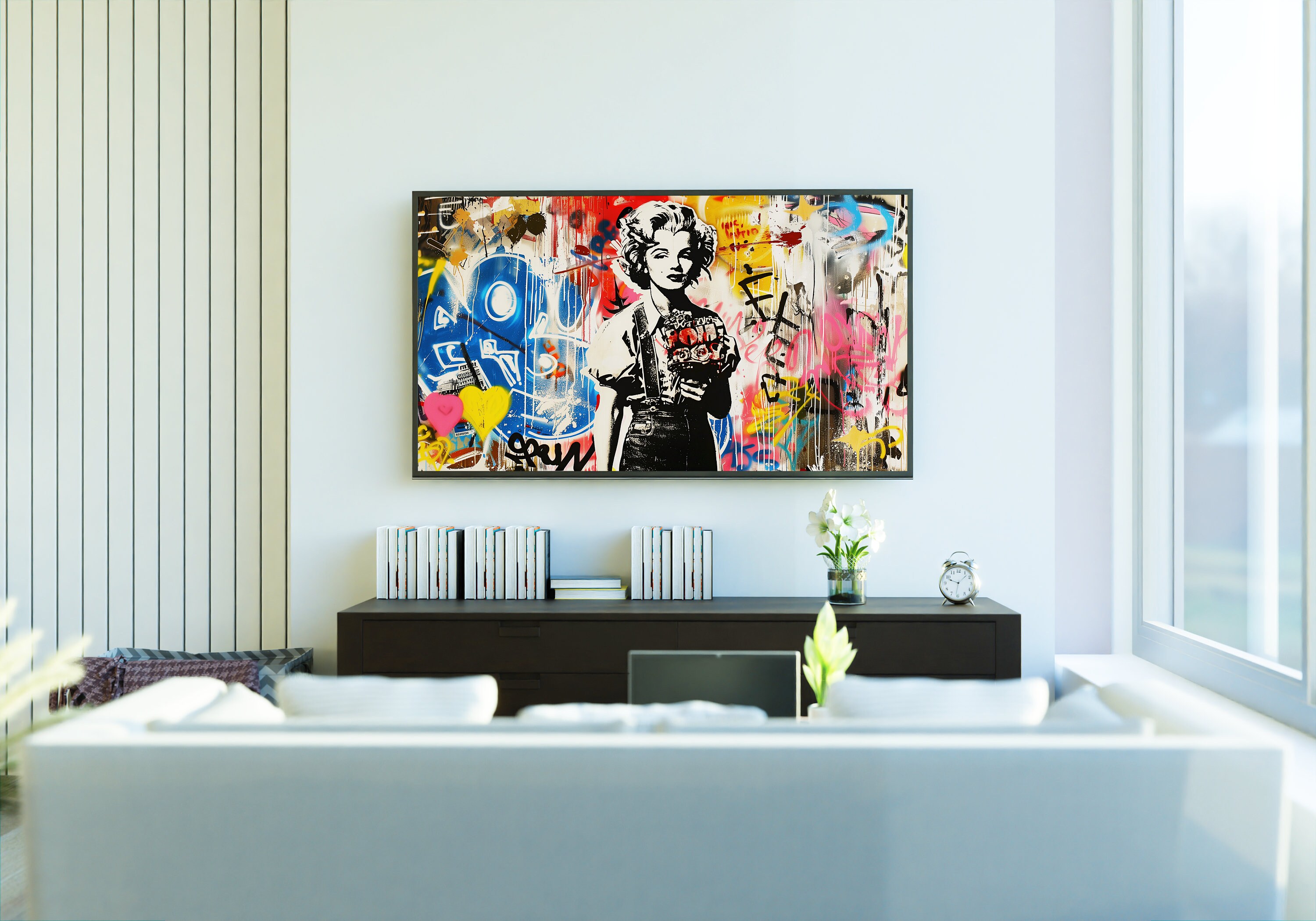 Marilyn Monroe Street Art Rahmen TV | Banksy | Herr Brainwash | Urban ...
