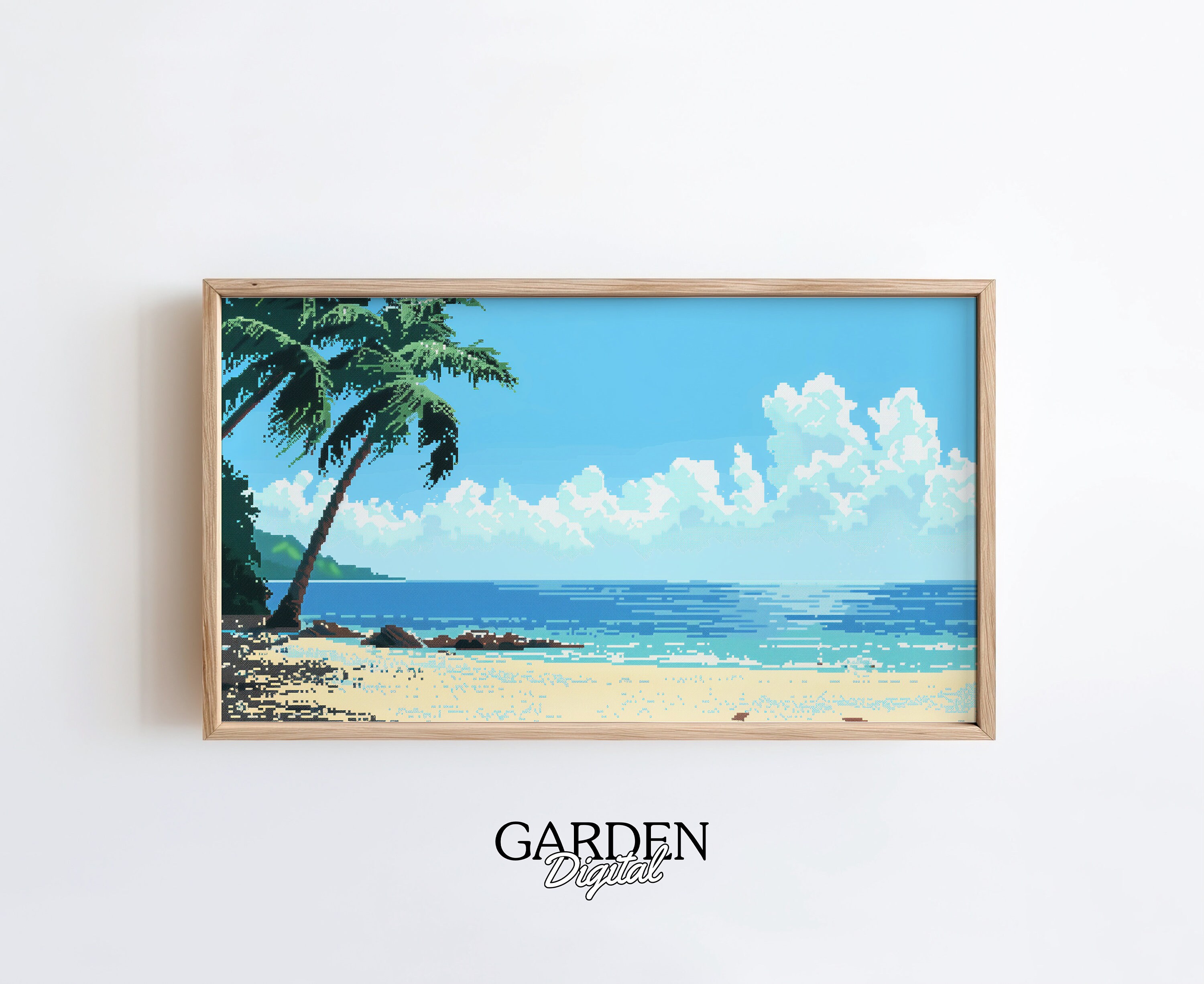 Pixel Art 8-bit Beach Art Samsung Frame TV Beach Summer Art Digital Art ...