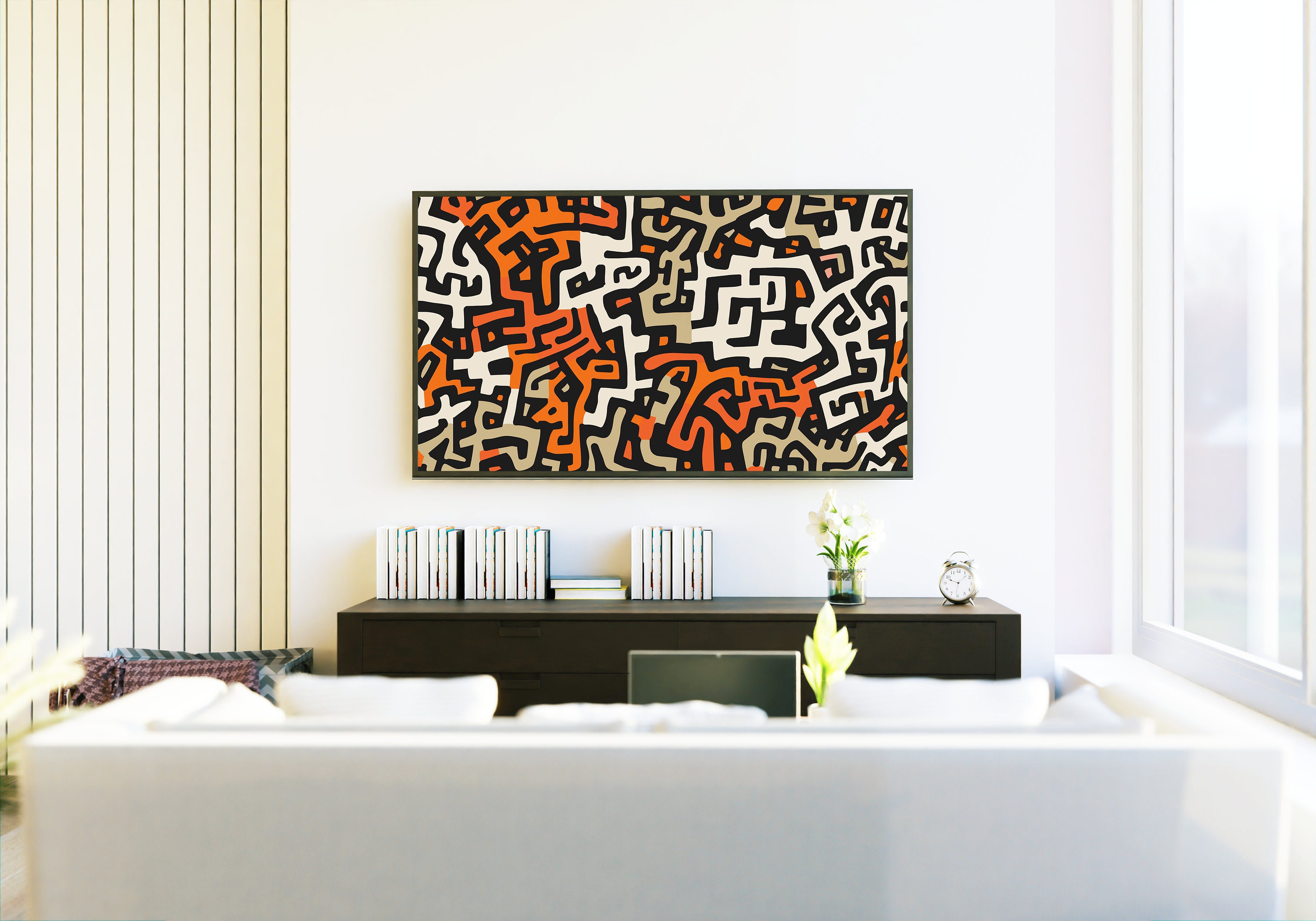 Keith Haring Frame TV Art | Abstract Keith Haring Art | TV Painting ...