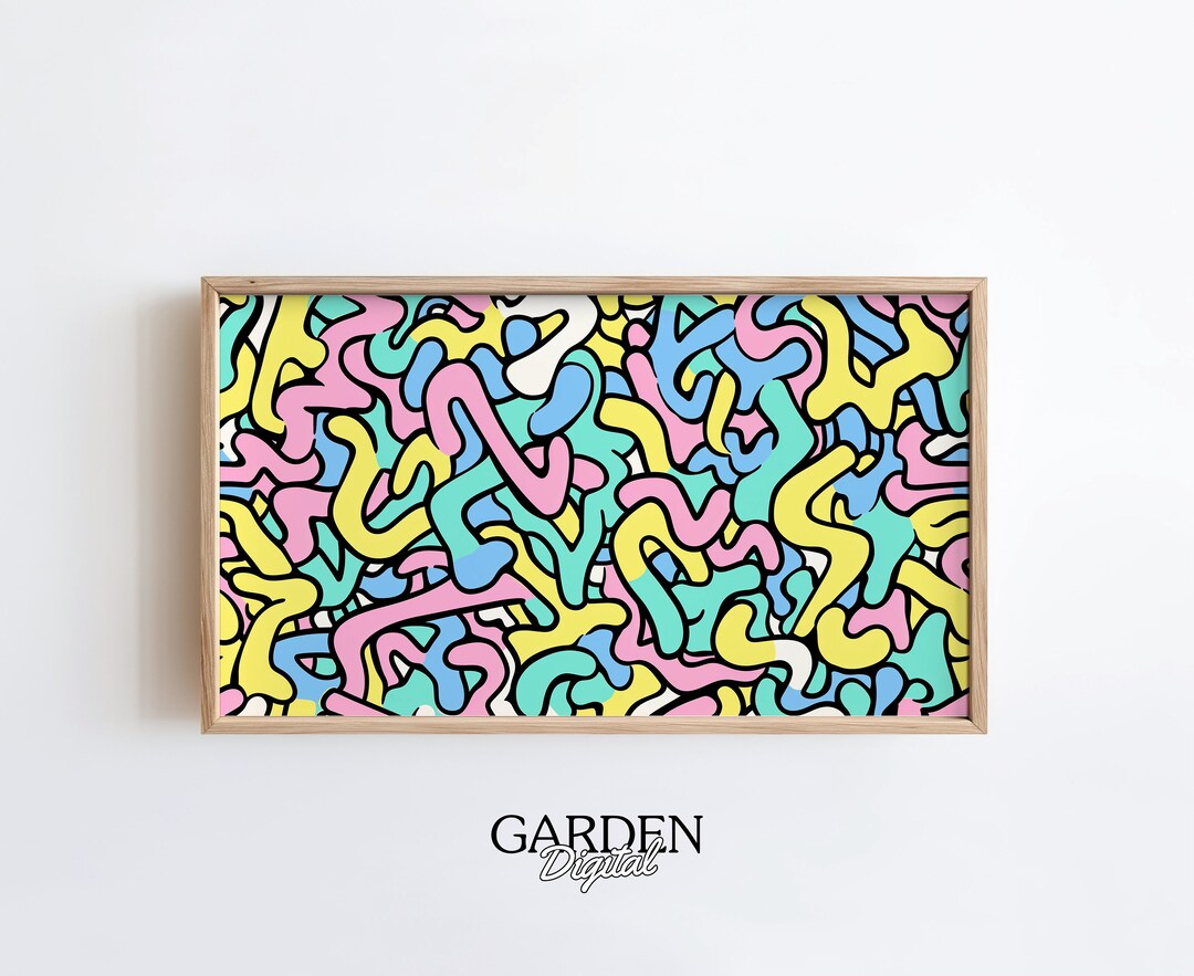 Keith Haring Style Frame TV Art | Abstract Pastel Art | Digital ...