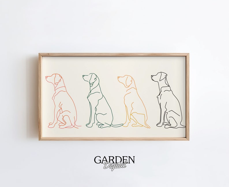 Dog Line Art | Colorful Dog Art | Dog Sketch Wall Art | Digital Art for ...