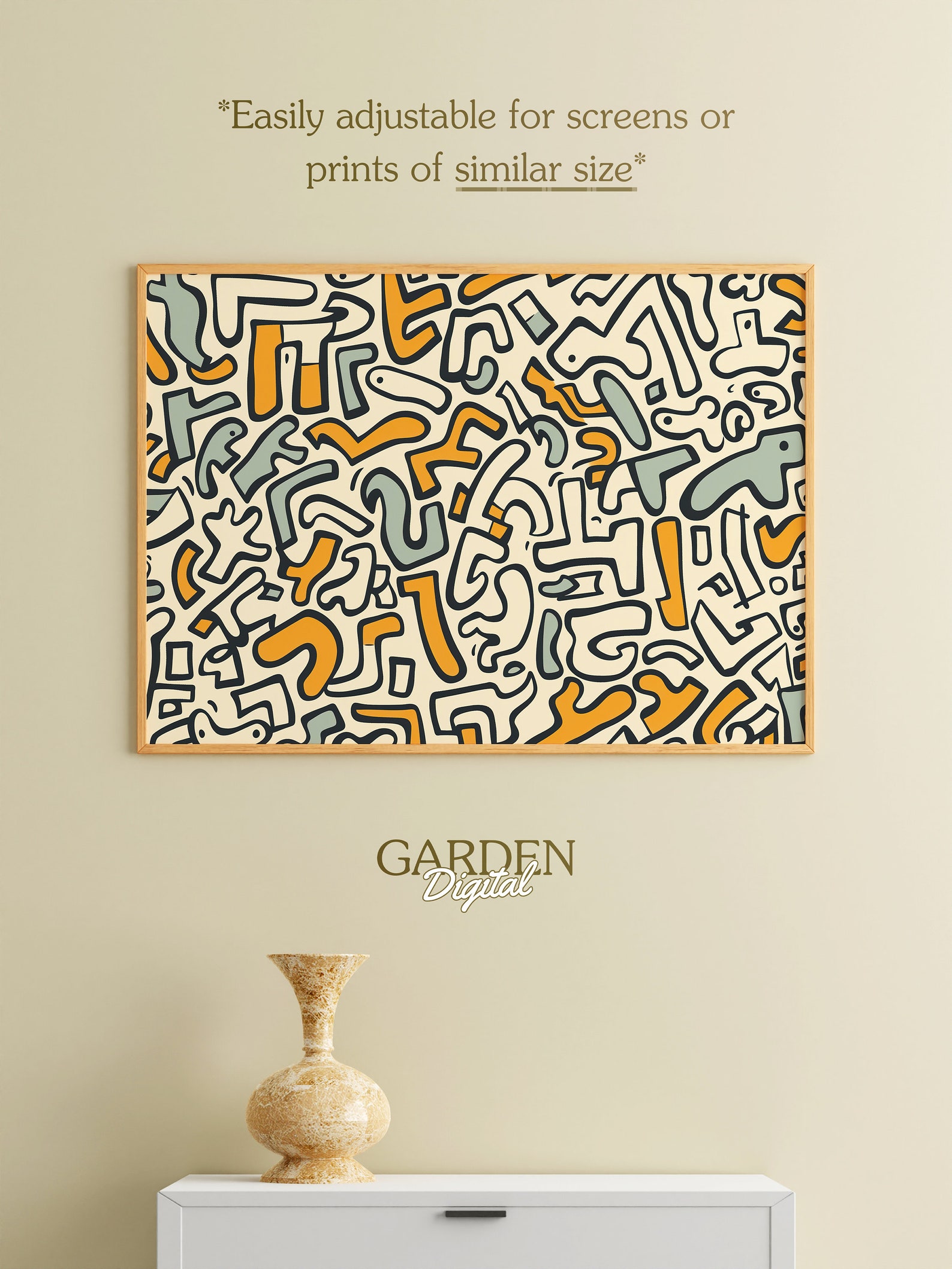 Keith Haring Frame TV Art | Abstract Pastel | Beige Art | Digital Art ...
