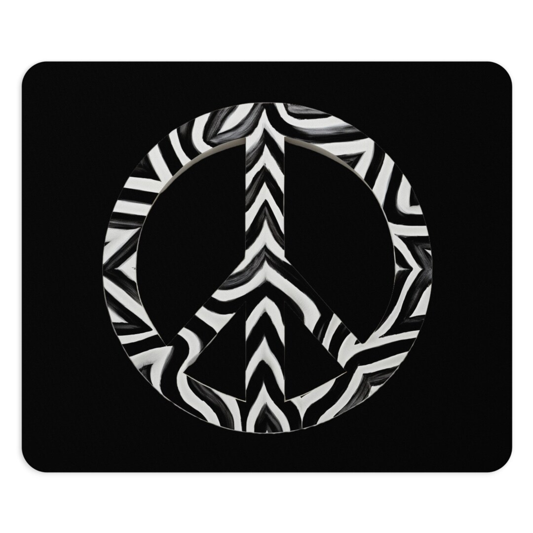 Animal Print Peace Sign Mouse Pad Rectangle or Round - Etsy