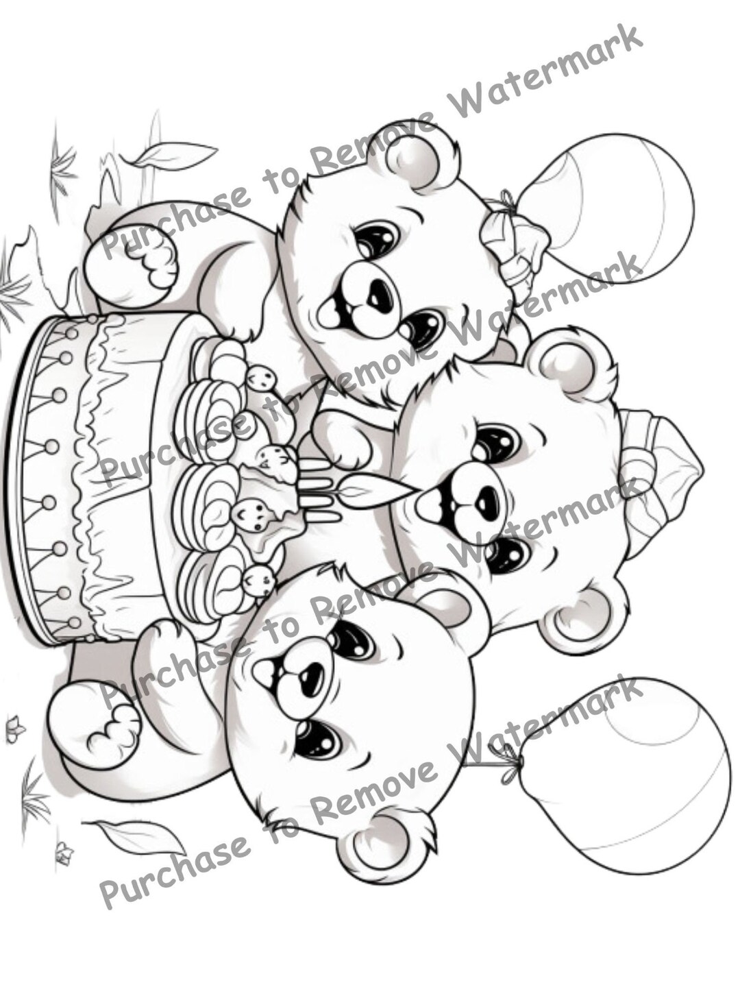 Children's Birthday Coloring Pages Animal Themed - Etsy