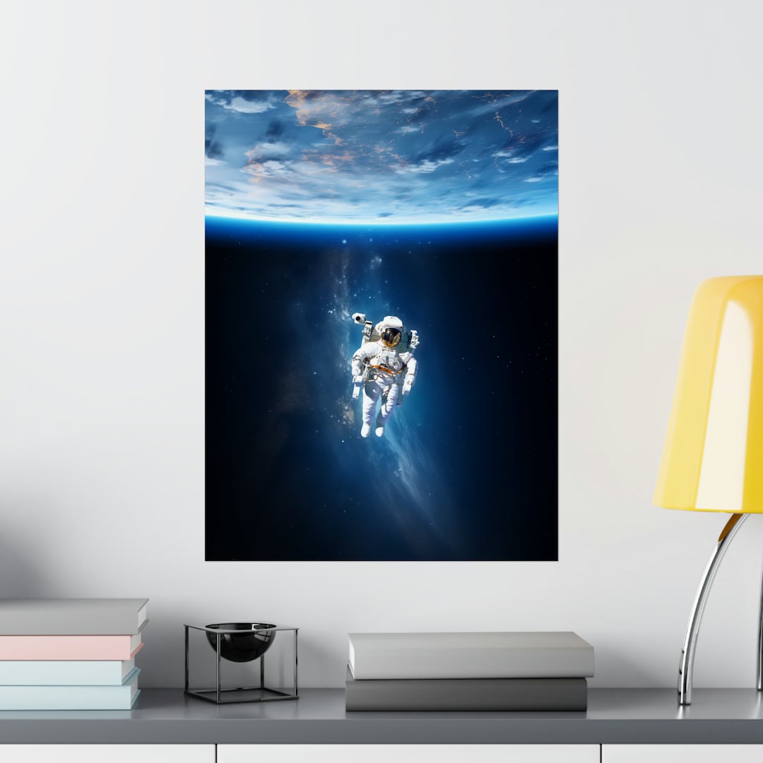 Astronaut in Earth Orbit Space Poster - Etsy