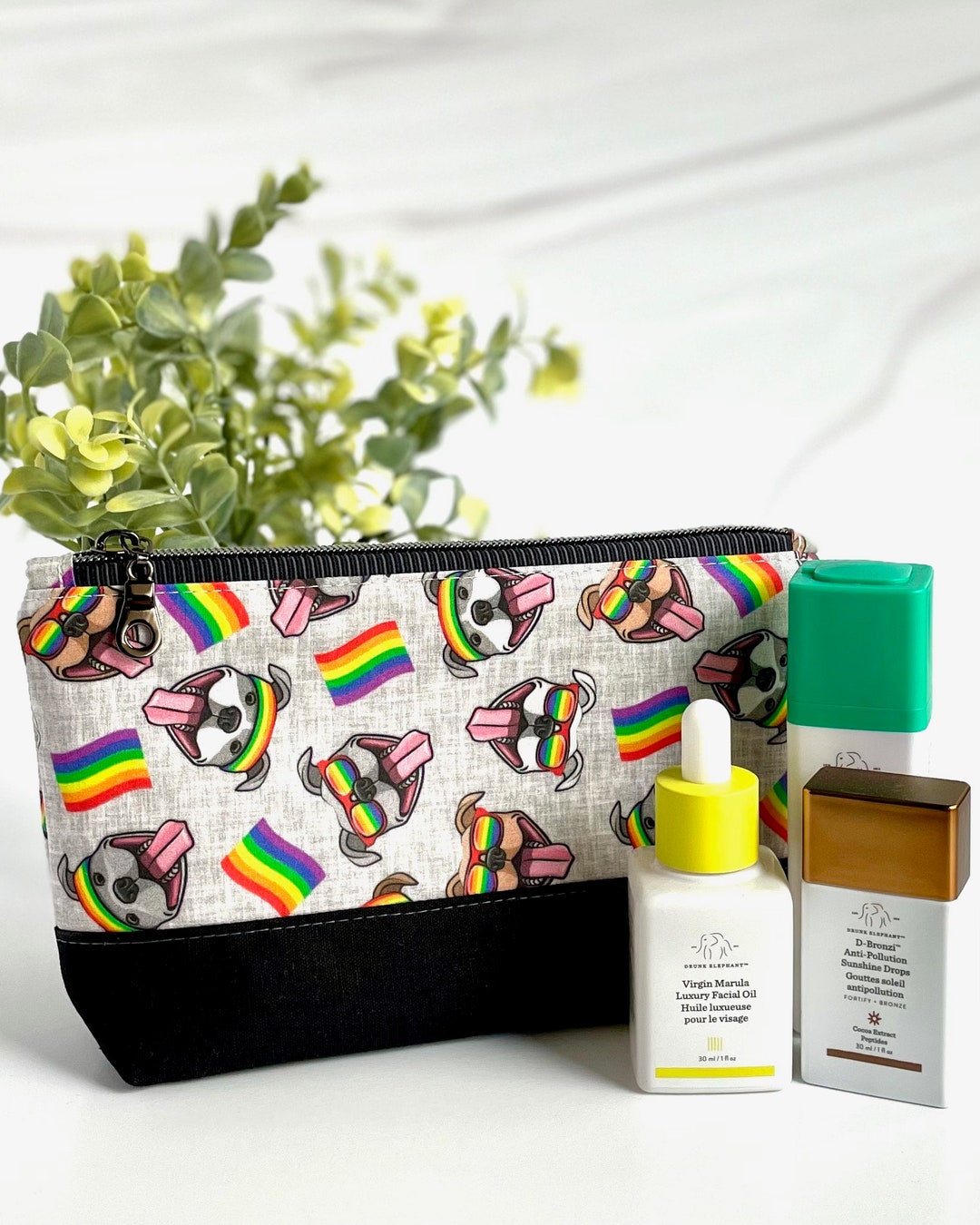 Pride Flags & Pitbulls (medium) Zipper Pouch | Make-up Bag Cosmetic Bag ...