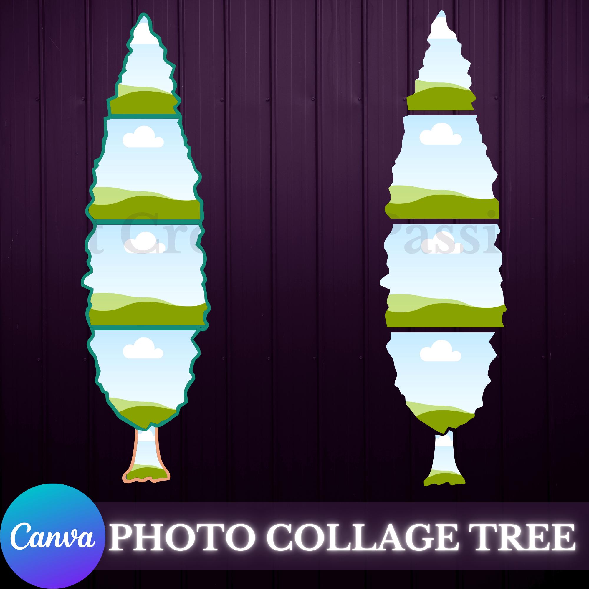 Editable Pine Tree Photo Collage | Easy Custom Canvas Frames ...