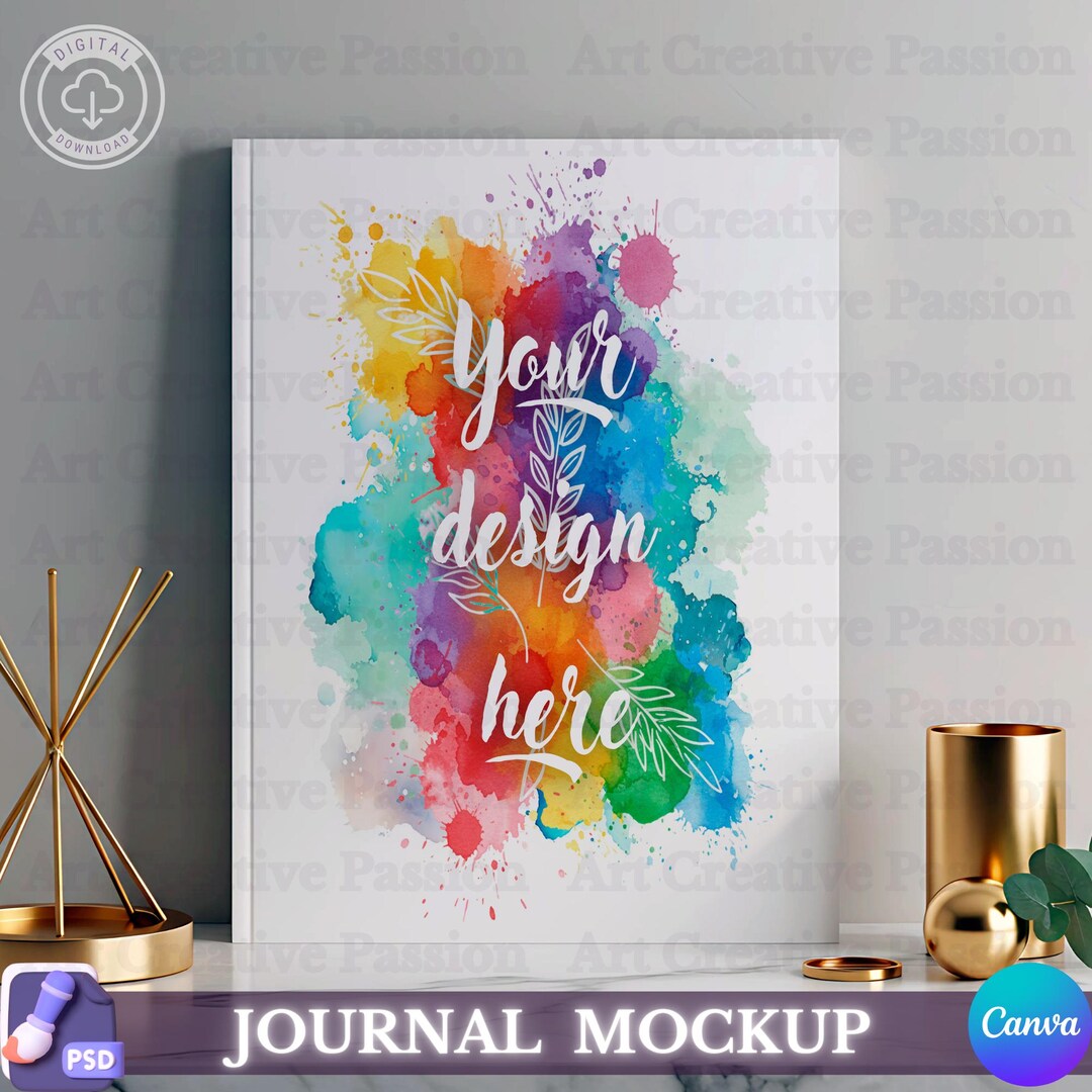 Hardcover Journal Mockup | Printify Book Cover Matte | Print Journal ...
