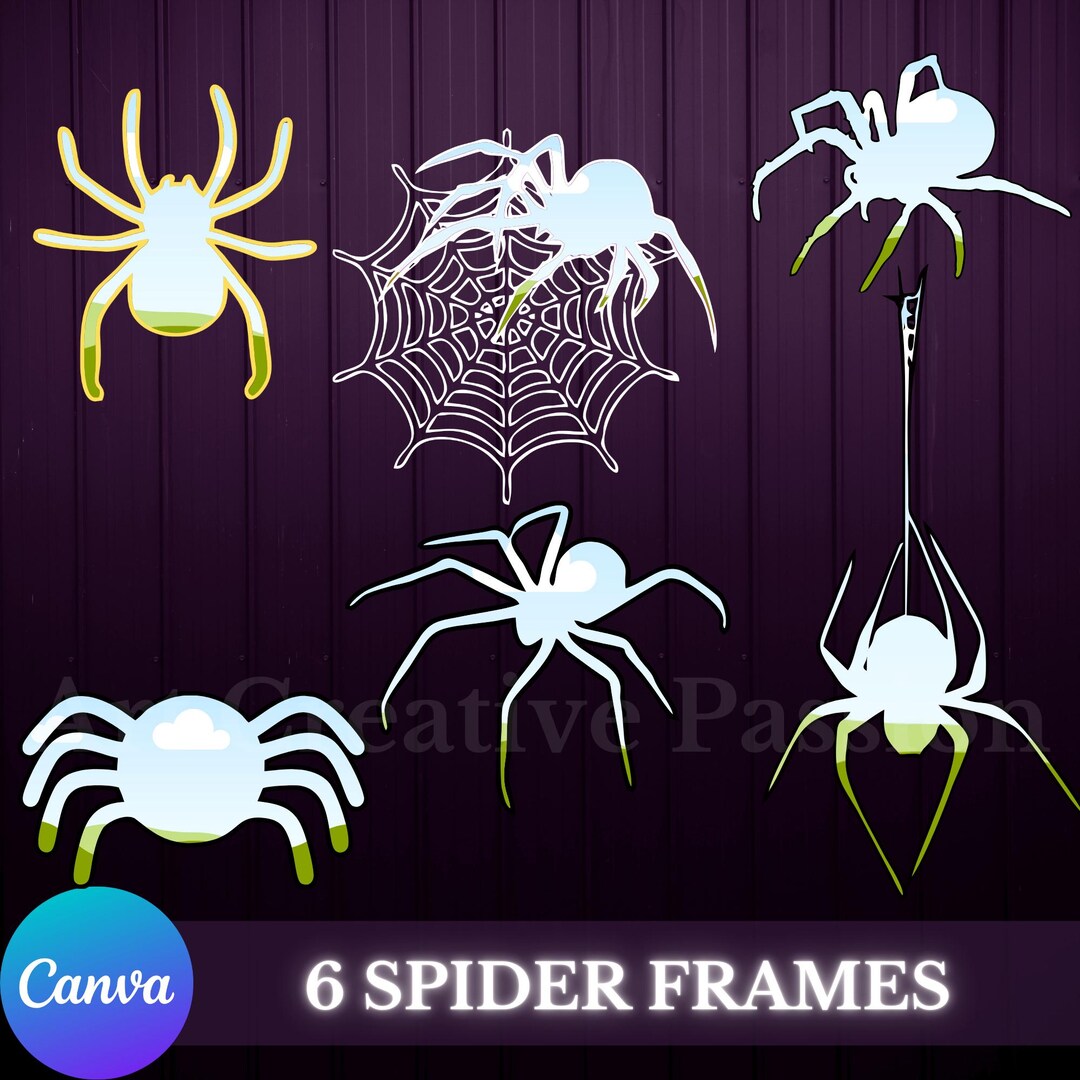 Customizable Spider Frames for Canva | Insect and Fairy House Clipart ...