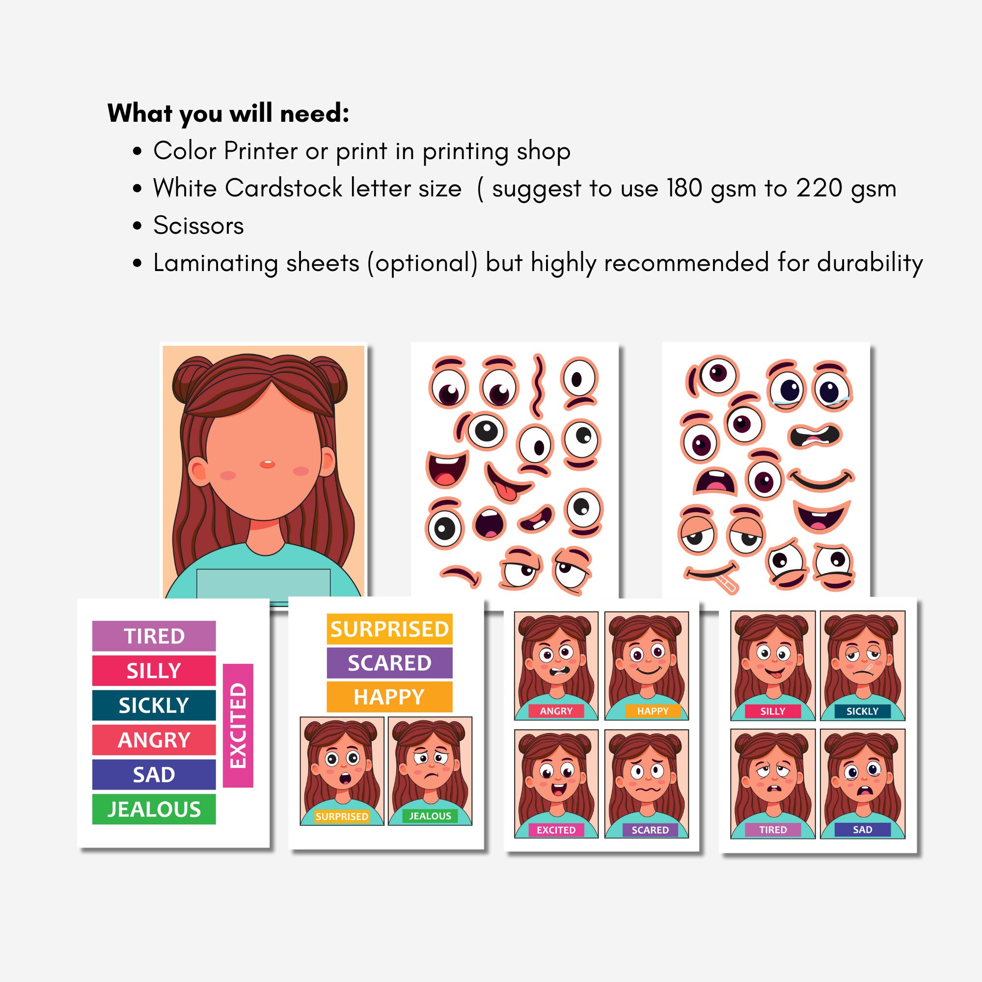 Emotions Activity for Kids Busy Book Page , Montessori Learning ...