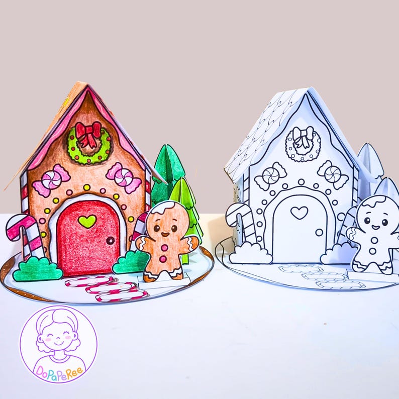 Gingerbread House Paper Activity – Christmas Craft for Kids, DIY ...