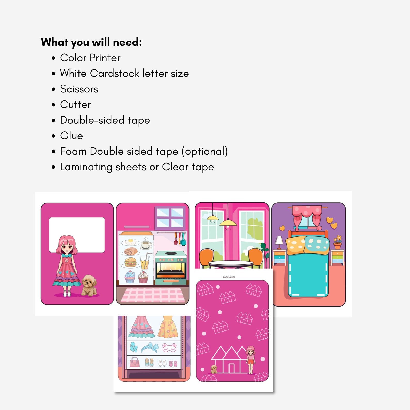 Paperdoll House Printable, Printable Paper Doll Quiet Book Kids ...