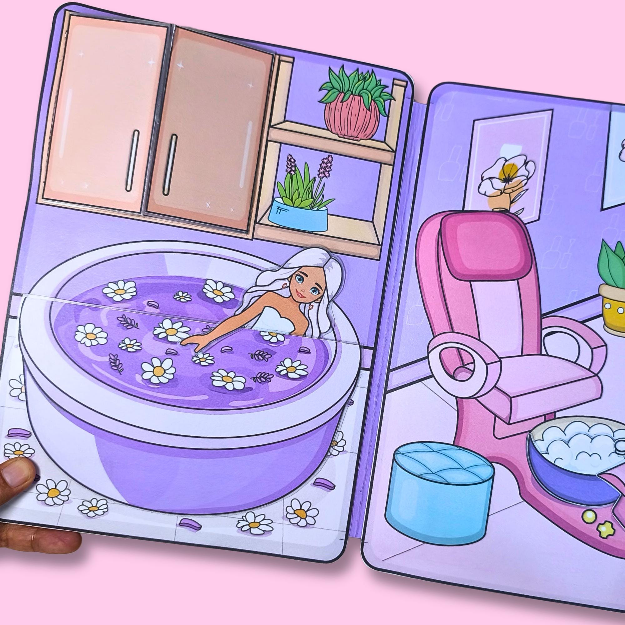 Paper Dollhouse Nail & Spa Printable Game Kit, Quiet Book for Kids ...