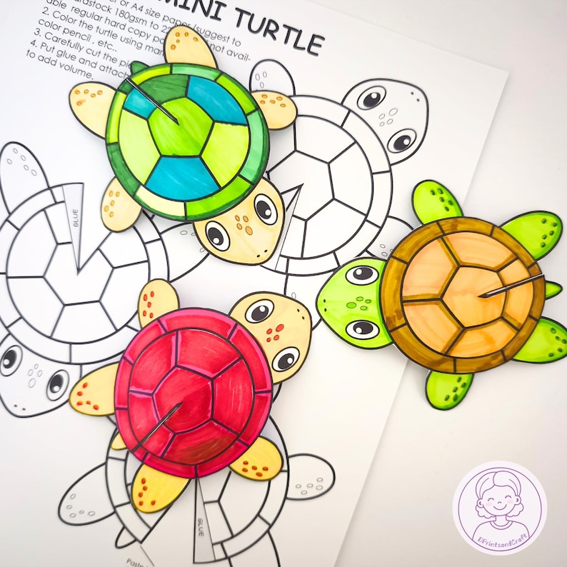 Mini Turtle Printable Activity for Kids - Fun and Easy Paper Craft ...
