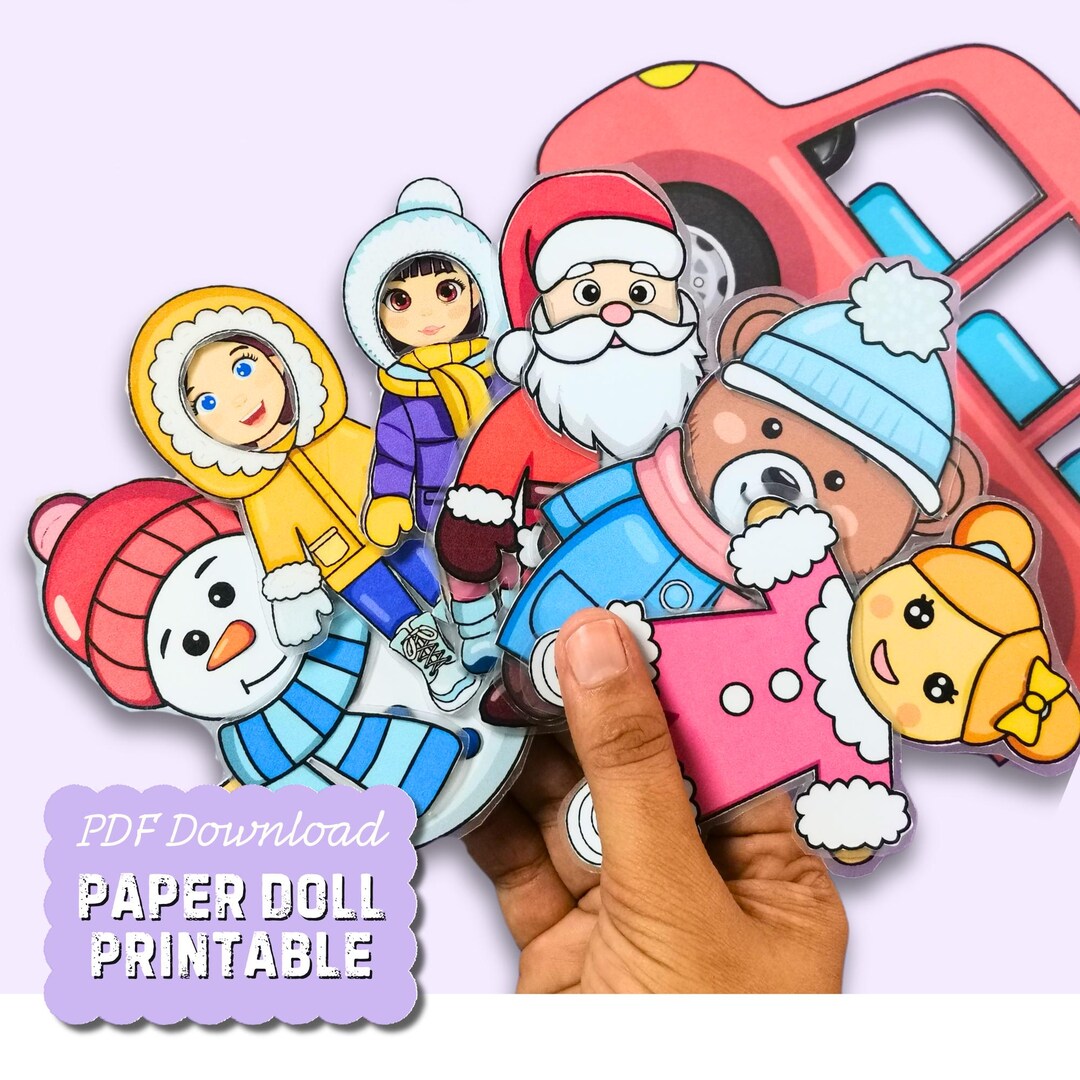 Winter Paper Doll House Printable DIY, Printable Paper Doll Quiet Book ...