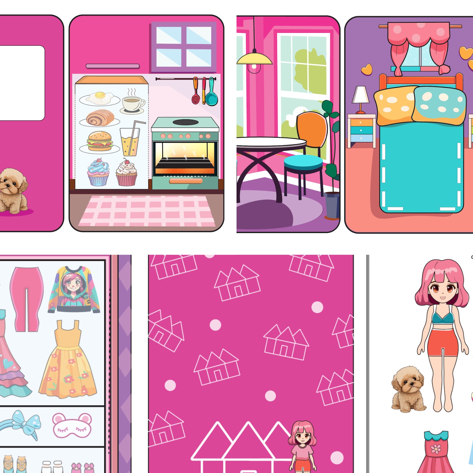 Paperdoll House Printable, Printable Paper Doll Quiet Book Kids ...