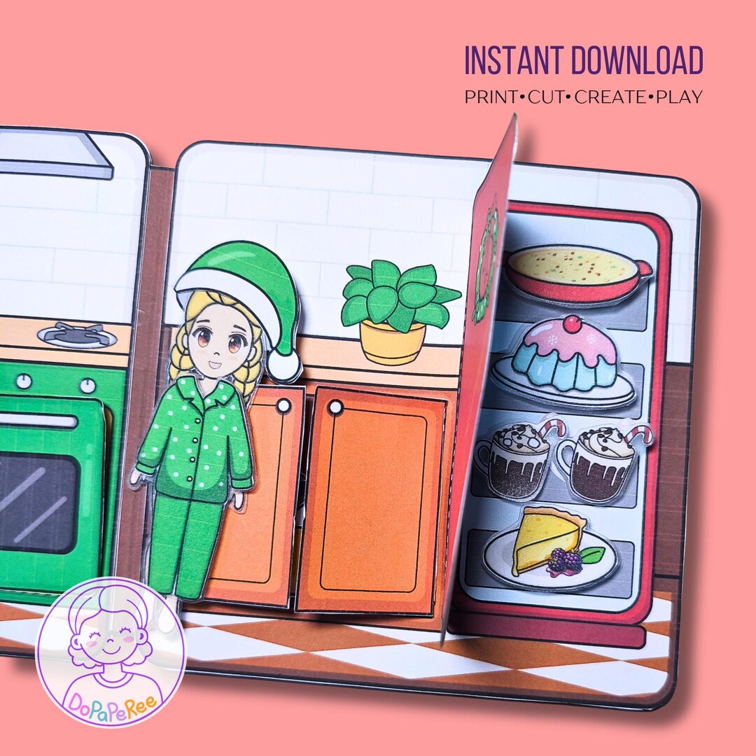 Christmas Paper Dollhouse Printable – DIY Christmas Gift Quiet Book ...