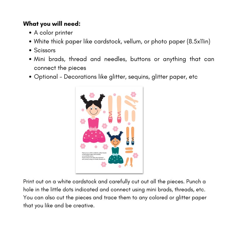 Articulated Girl Paper Doll, Girl Paper Doll Activities for Kids , Kids ...