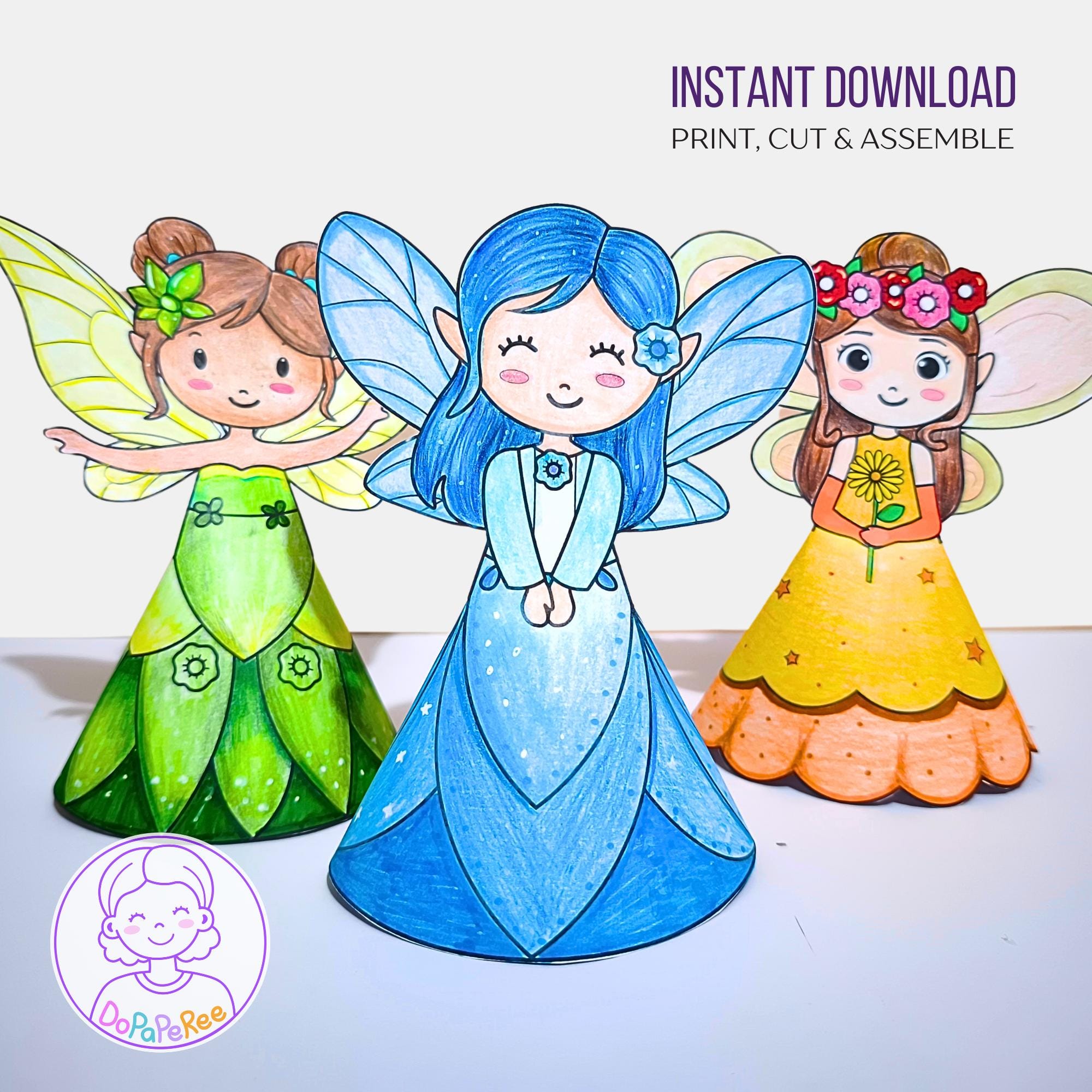 Make a Fairy Paper Doll Craft Printable: Fun and Easy Art Activity for ...