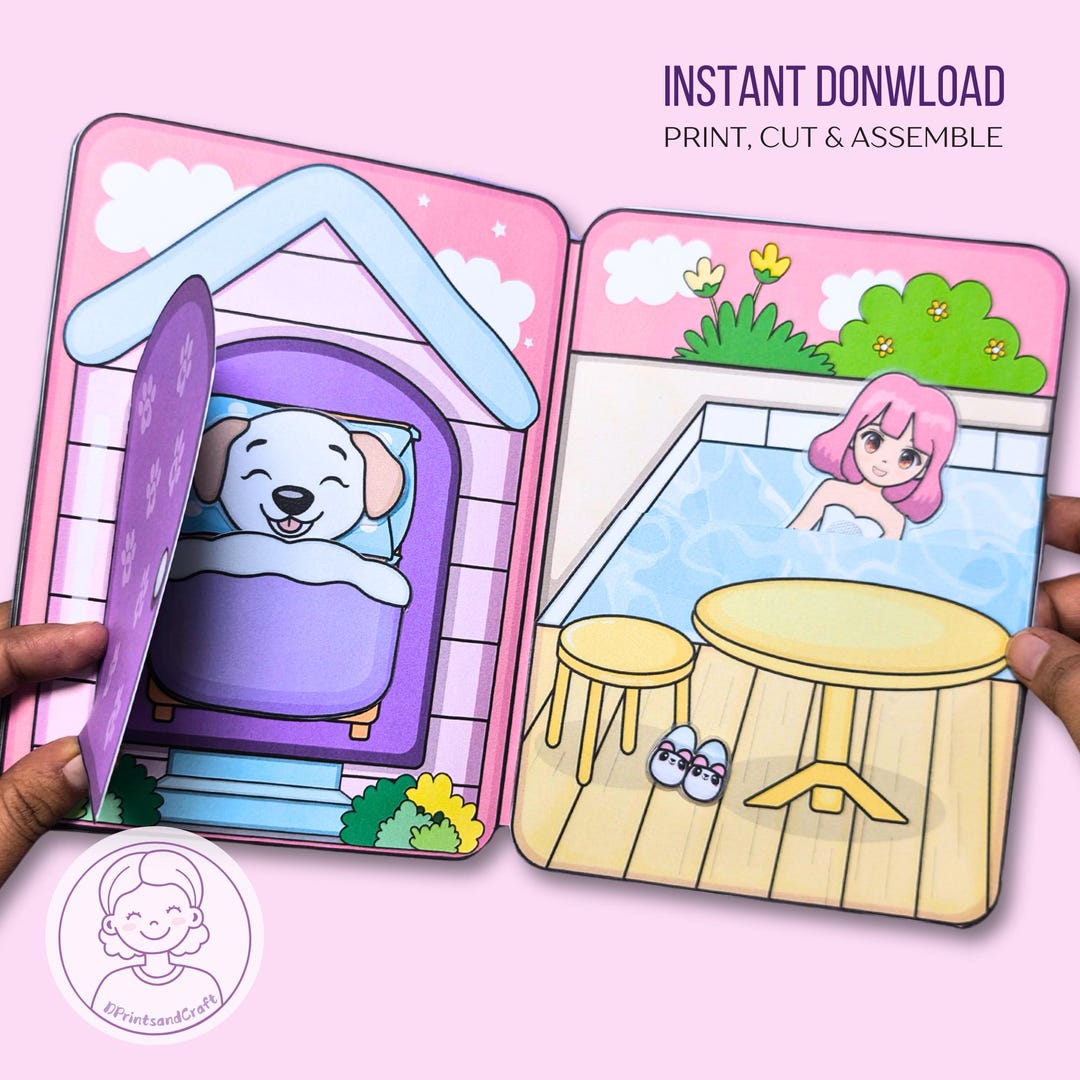 Paper Doll Quiet Book, Printable Paper Doll Busy Book Kids Activity and ...