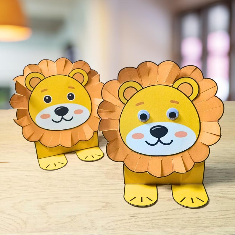 Make a Lion Printable Activity for Kids, Lion Paper Craft Activities ...