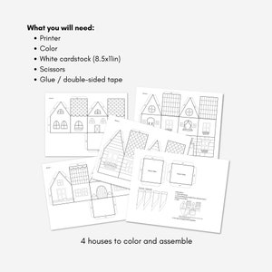 Paper Houses Printable, Coloring and Craft for Kids, 3d Paper Houses ...