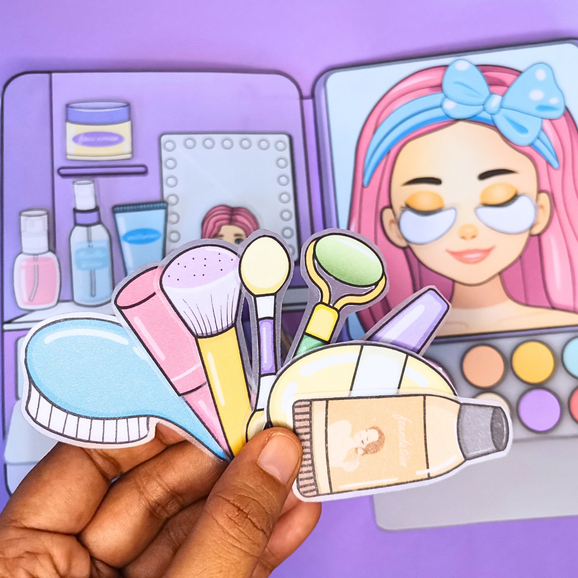 Paper Doll Makeup Kit Printable: DIY Quiet Book Activity (digital ...