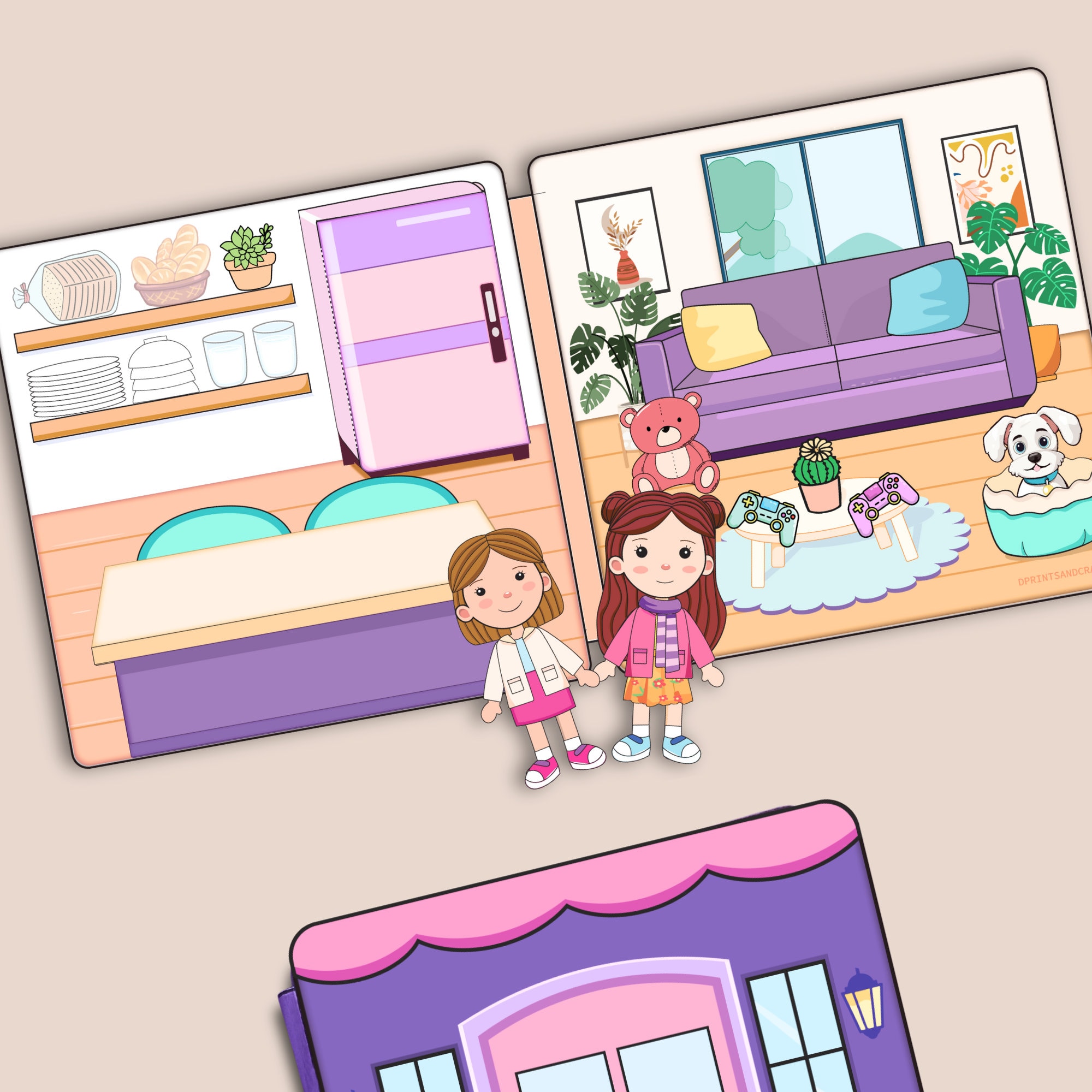 Paperdoll House Printable, Printable Paper Doll , Kids Busy Book ...