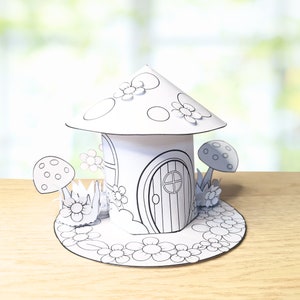 Fairy Paper House Printable Activity for Kids, Fairy House Paper Craft ...