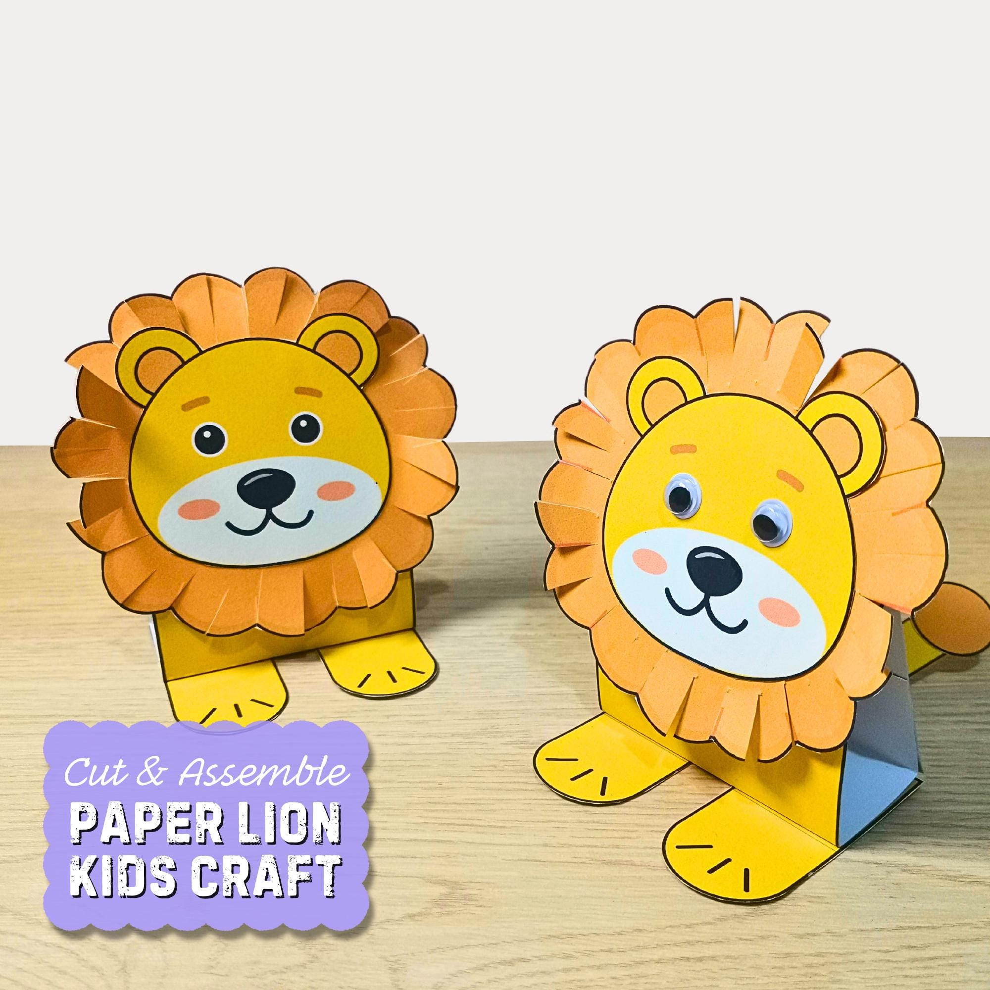 Make a Lion Printable Activity for Kids, Lion Paper Craft Activities ...