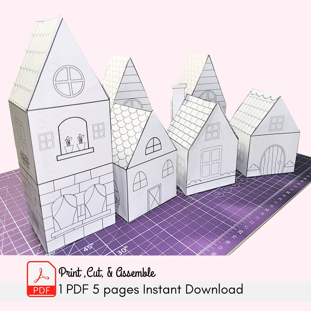 Paper Houses Printable, Arts and Craft for Kids, 3d Paper Houses ...
