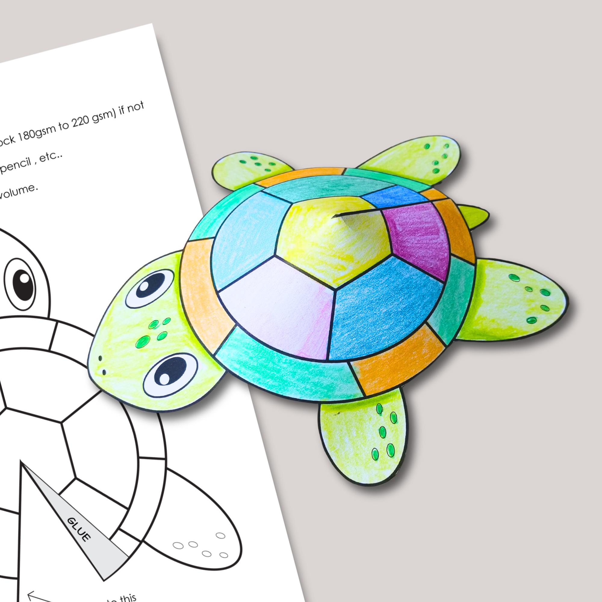 Make a Turtle Printable Activity for Kids, Turtle Paper Craft ...