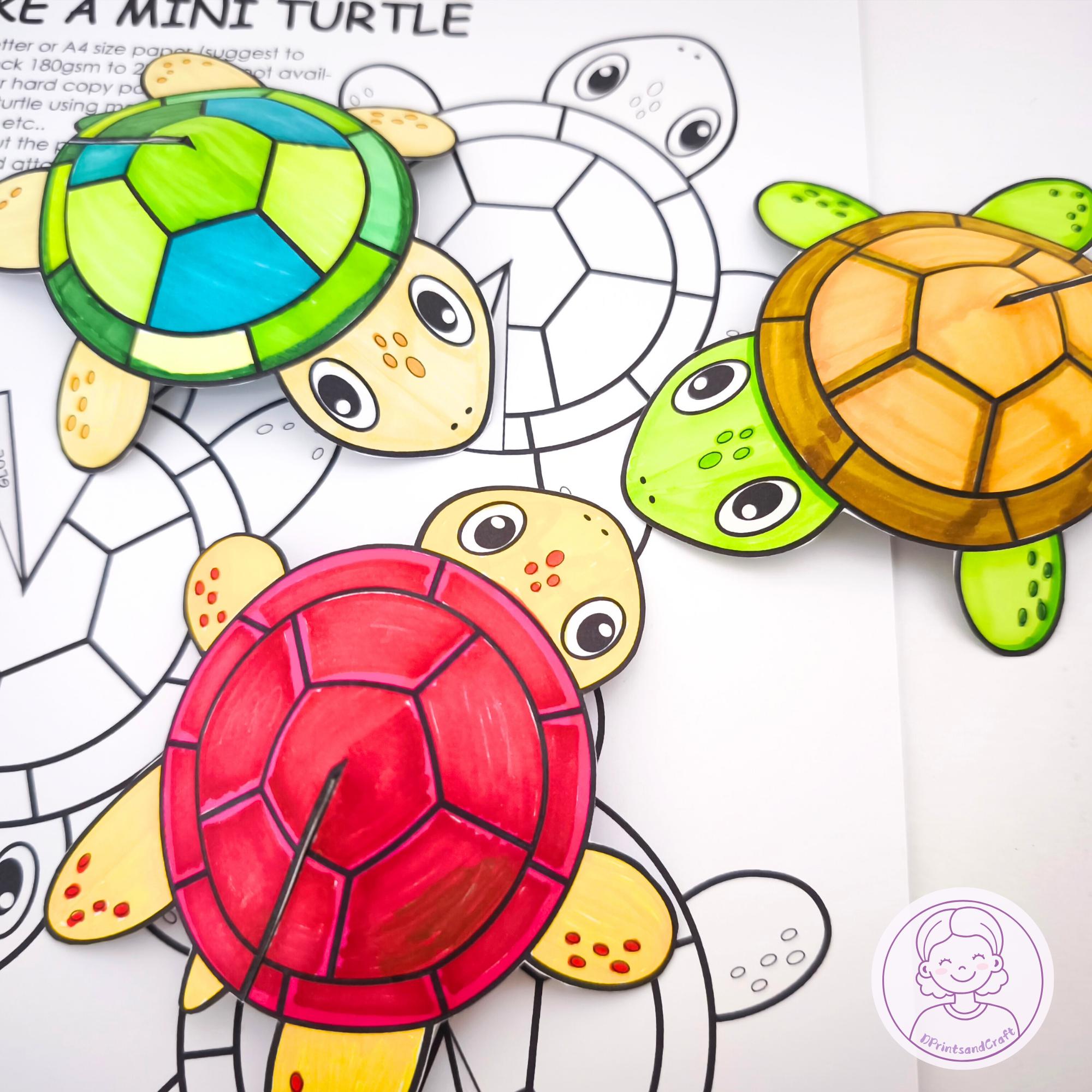 Mini Turtle Printable Activity for Kids - Fun and Easy Paper Craft ...