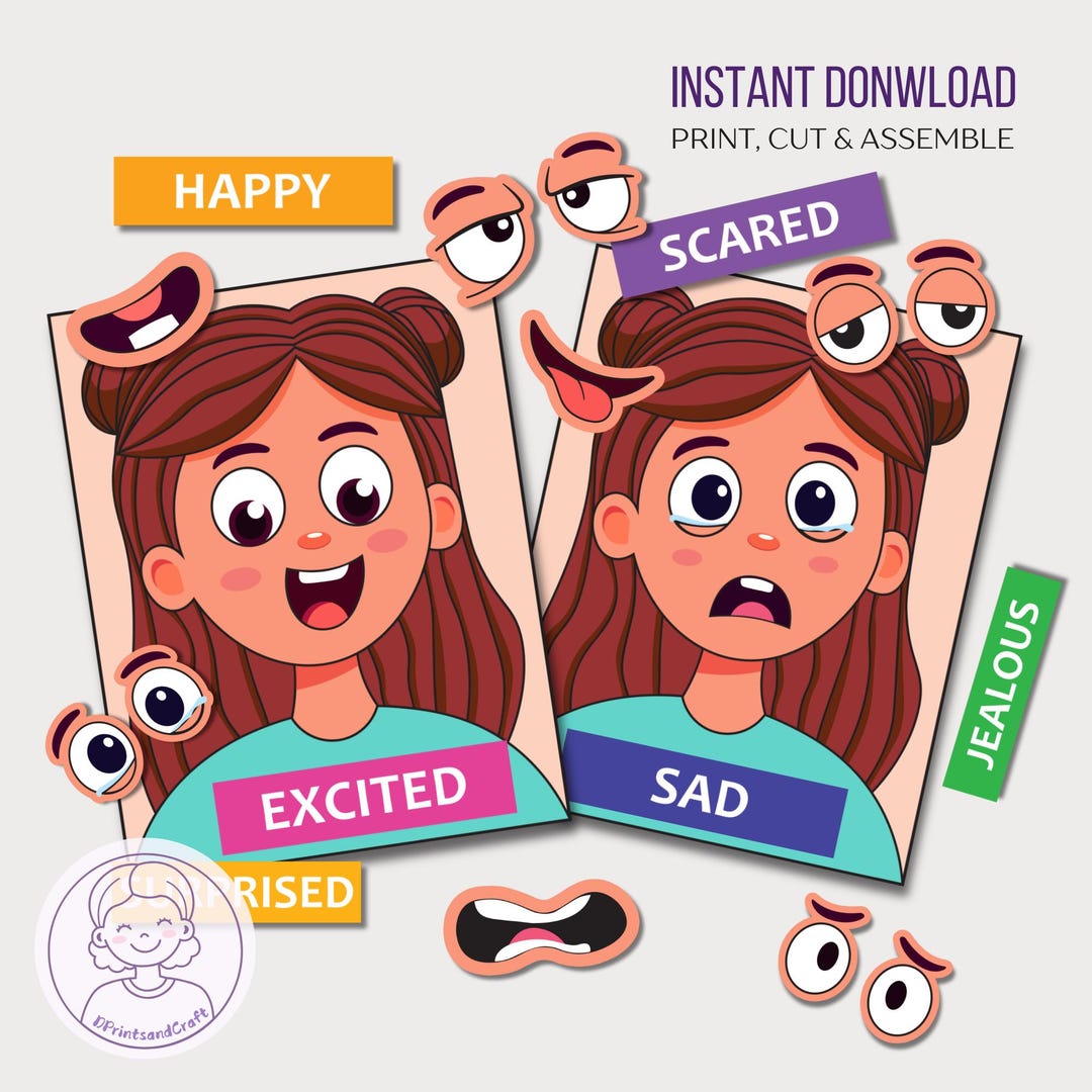 Emotions Activity for Kids Busy Book Page , Montessori Learning ...