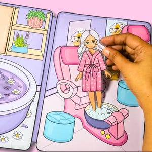 Paper Dollhouse Nail & Spa Printable Game Kit, Quiet Book for Kids ...