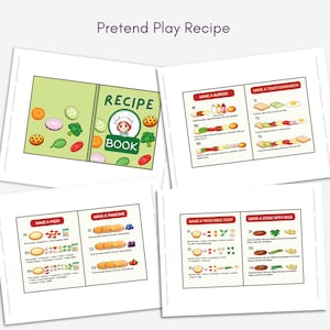 Printable Paper Dollhouse: Food Quiet Book, Kids Pretend Play Activity ...