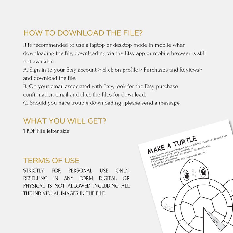 Make a Turtle Printable Activity for Kids, Turtle Paper Craft ...