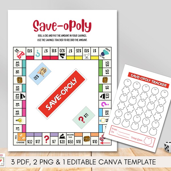 Monopoly Savings Challenge - Etsy