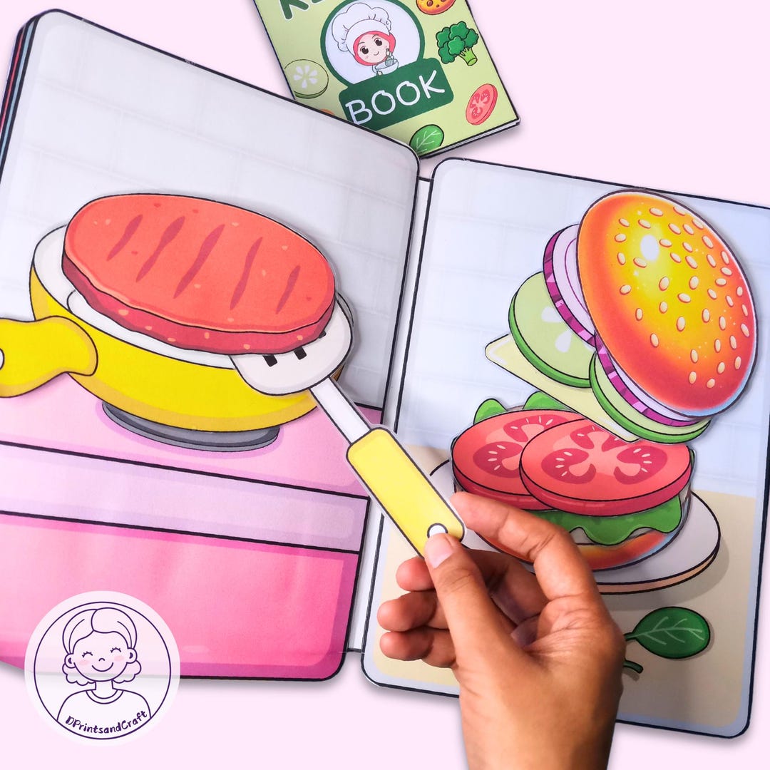 Printable Paper Dollhouse: Food Quiet Book, Kids Pretend Play Activity ...