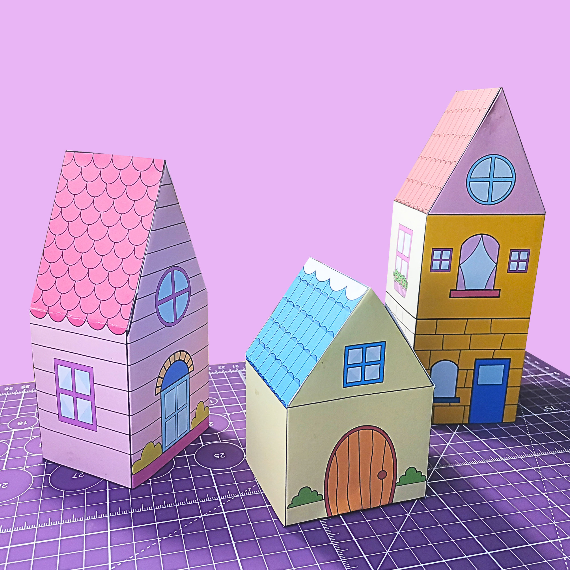 Paper Houses Printable, Coloring and Craft for Kids, 3d Paper Houses ...