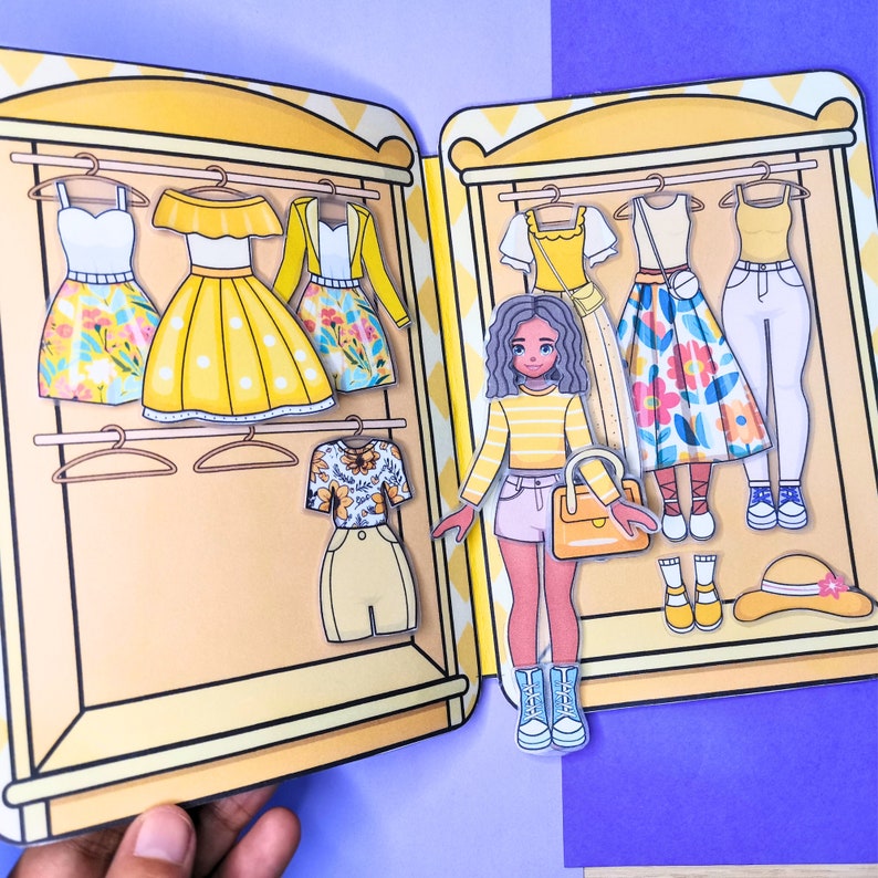 Printable Paper Doll Dress-up: DIY Quiet Book, Fun Screen Free Playtime ...