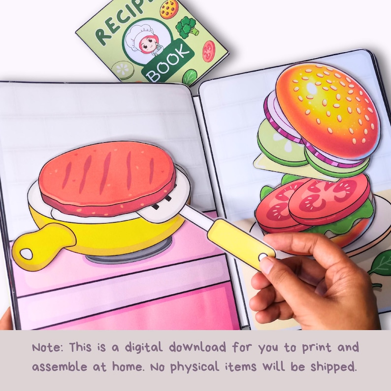 Printable Paper Dollhouse: Food Quiet Book, Kids Pretend Play Activity ...