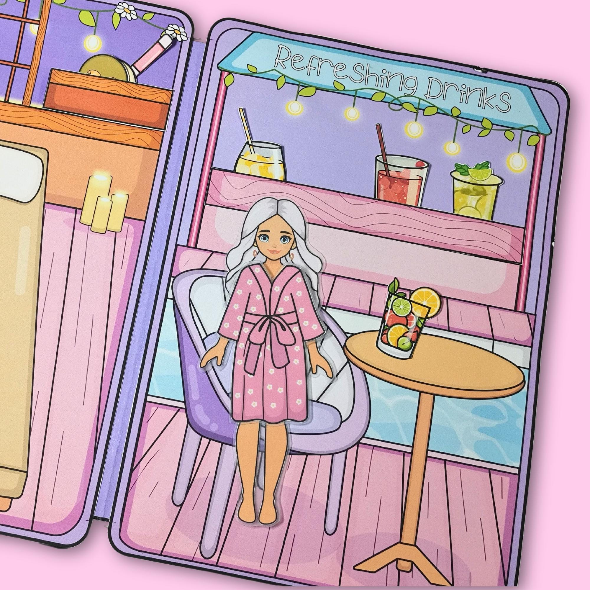 Paper Dollhouse Nail & Spa Printable Game Kit, Quiet Book for Kids ...