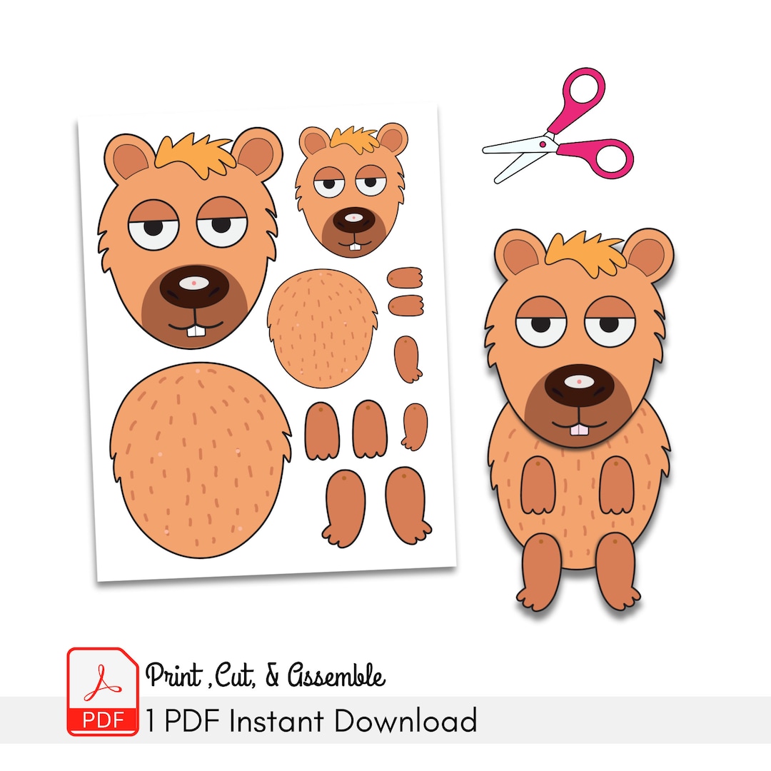 Capybara Paper Doll Articulated Capybara Paper Doll Capybara - Etsy