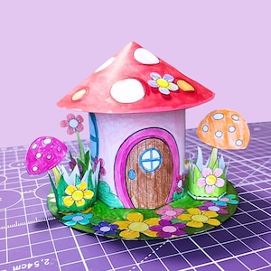 Fairy Paper House Printable Activity for Kids, Fairy House Paper Craft ...