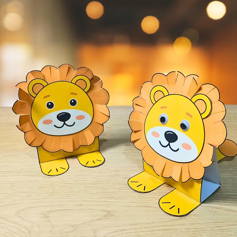Make a Lion Printable Activity for Kids, Lion Paper Craft Activities ...