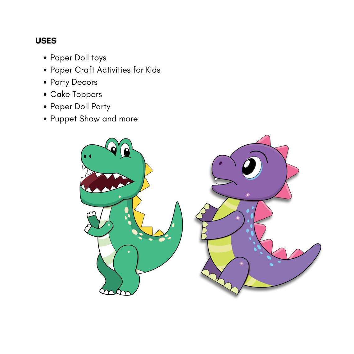 Dinosaur Paper Doll, Articulated Dinosaur Paper Doll, Cute Dino Paper ...