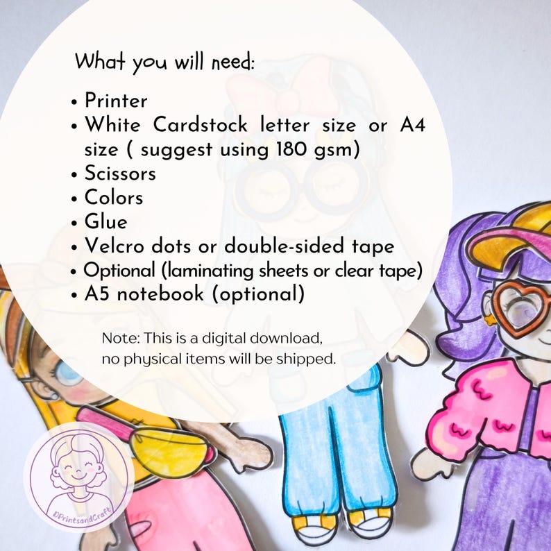 Paper Doll Dress-up Kit , Paper Doll DIY Book Pages Kids Activity and ...