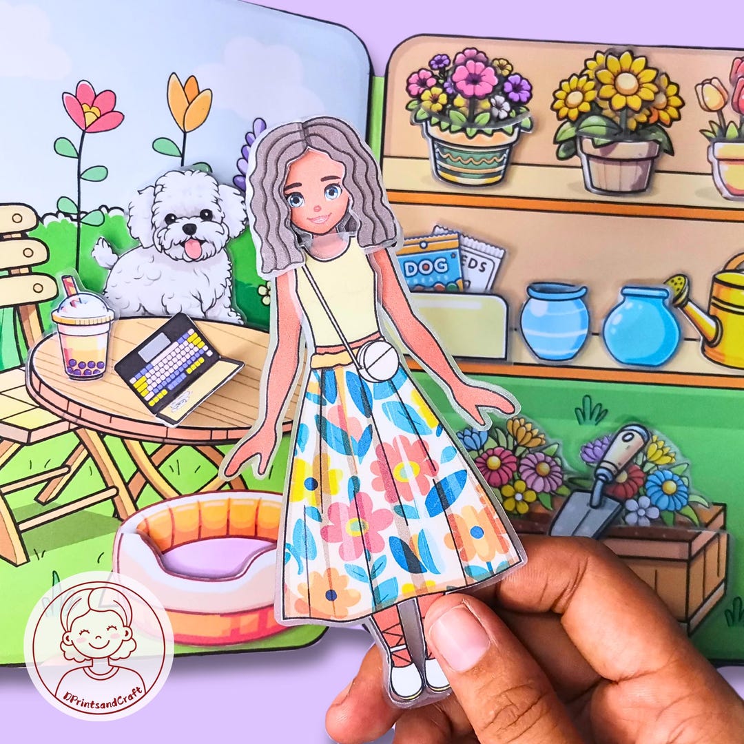 Printable Paper Doll Dress-up: DIY Quiet Book, Fun Screen Free Playtime ...