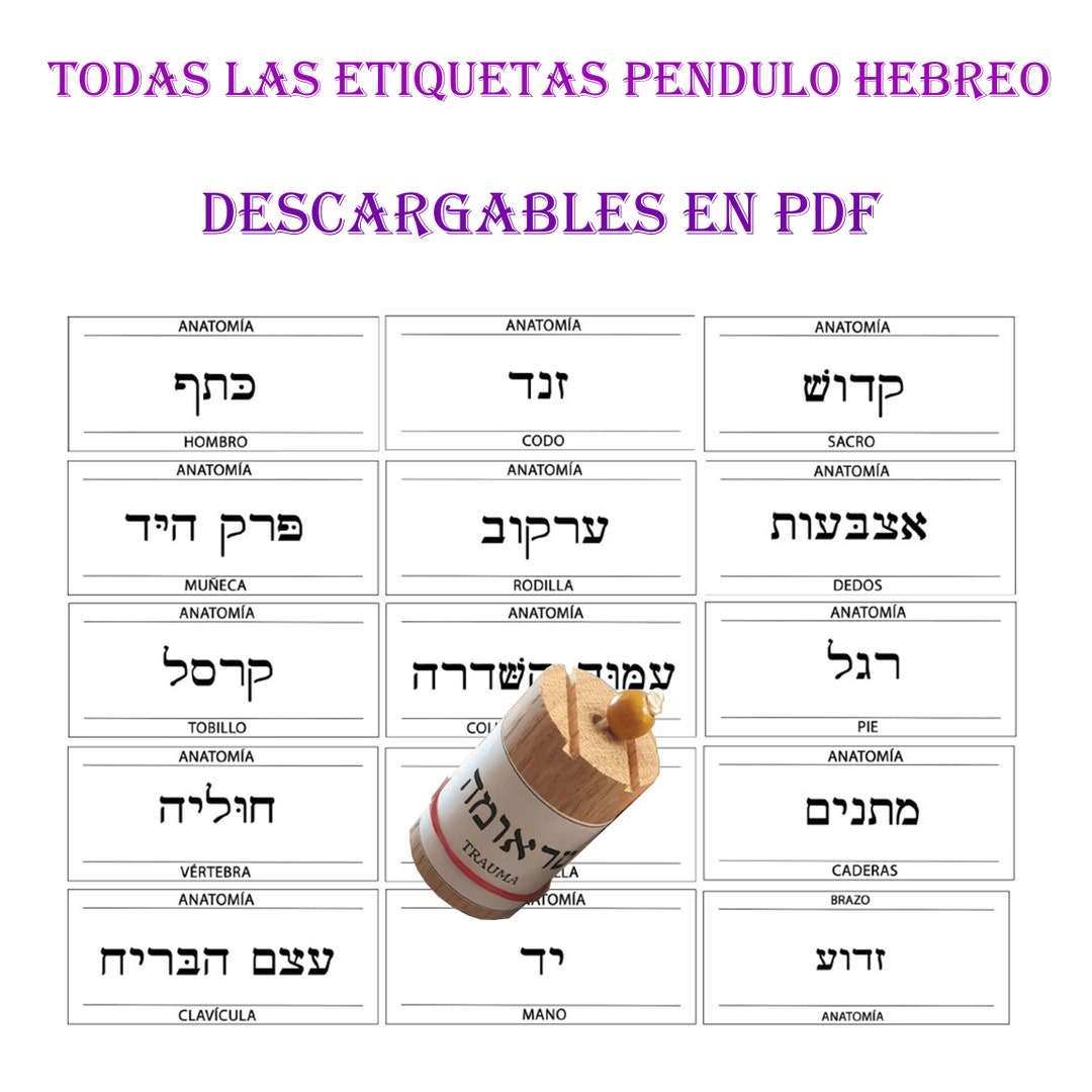 450 Hebrew Pendulum Labels, in PDF Format for Immediate Download ...